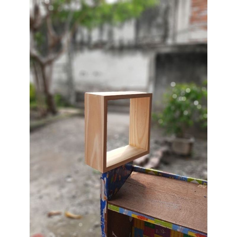 Jual box hiasan dinding segiempat kayu jati belanda | Shopee Indonesia