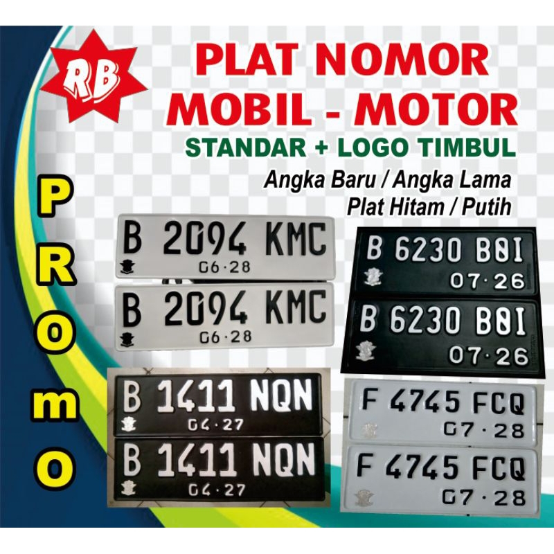 Jual Plat Nomor Mobil & Motor (Font Baru dan Lama) | Shopee Indonesia