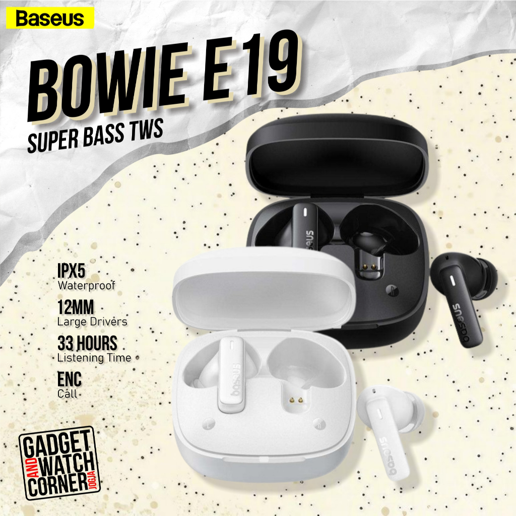 Jual Baseus Bowie E19 Super Bass TWS ENC Call True Wireless Earbuds IPX5 | Shopee Indonesia