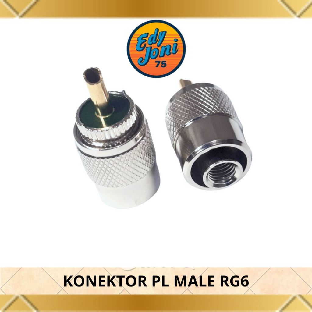 Jual KONEKTOR ADAPTER PL MALE TO RG6 ATAU 5D GOLD PIN | Shopee Indonesia