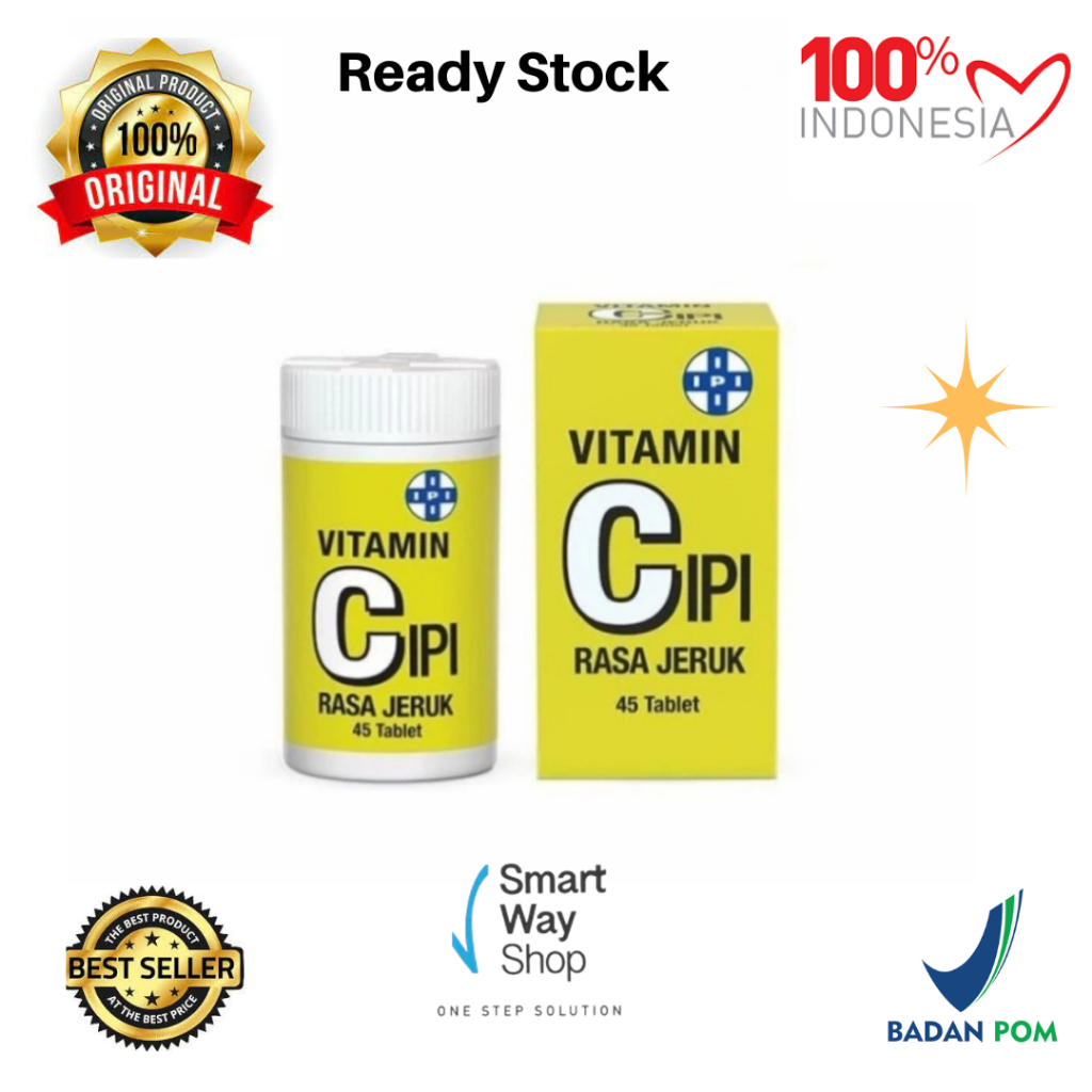 Jual Vitamin C IPI 1 Botol isi 45 Tablet Rasa Jeruk HALAL | Shopee Indonesia