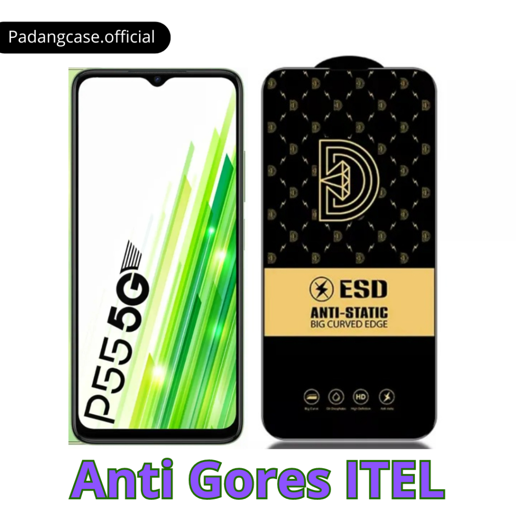 Jual Tempered Glass ESD Full Cover Anti Static Itel RS4 Itel P55 Nfc Vision 1 Pro Itel Vision 1 ...