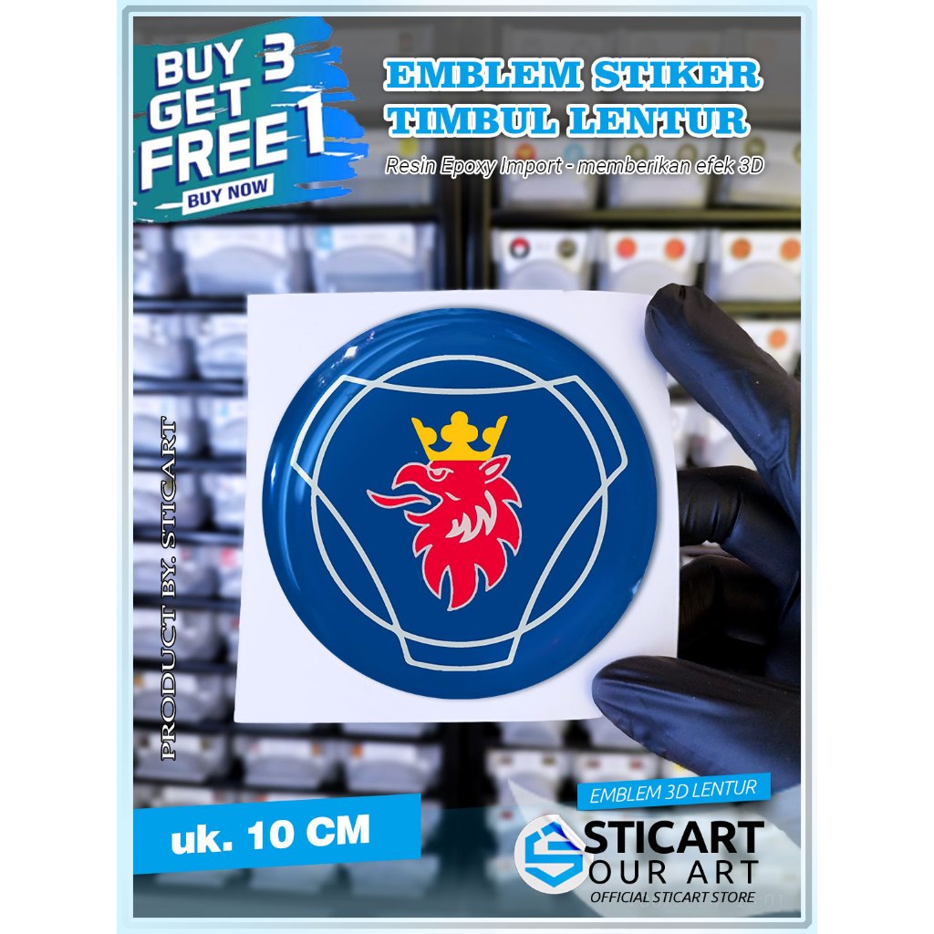 Jual EMBLEM SCANIA TIMBUL STIKER MOTOR 100 MM EMBLEM 3D TIMBUL LENTUR ...