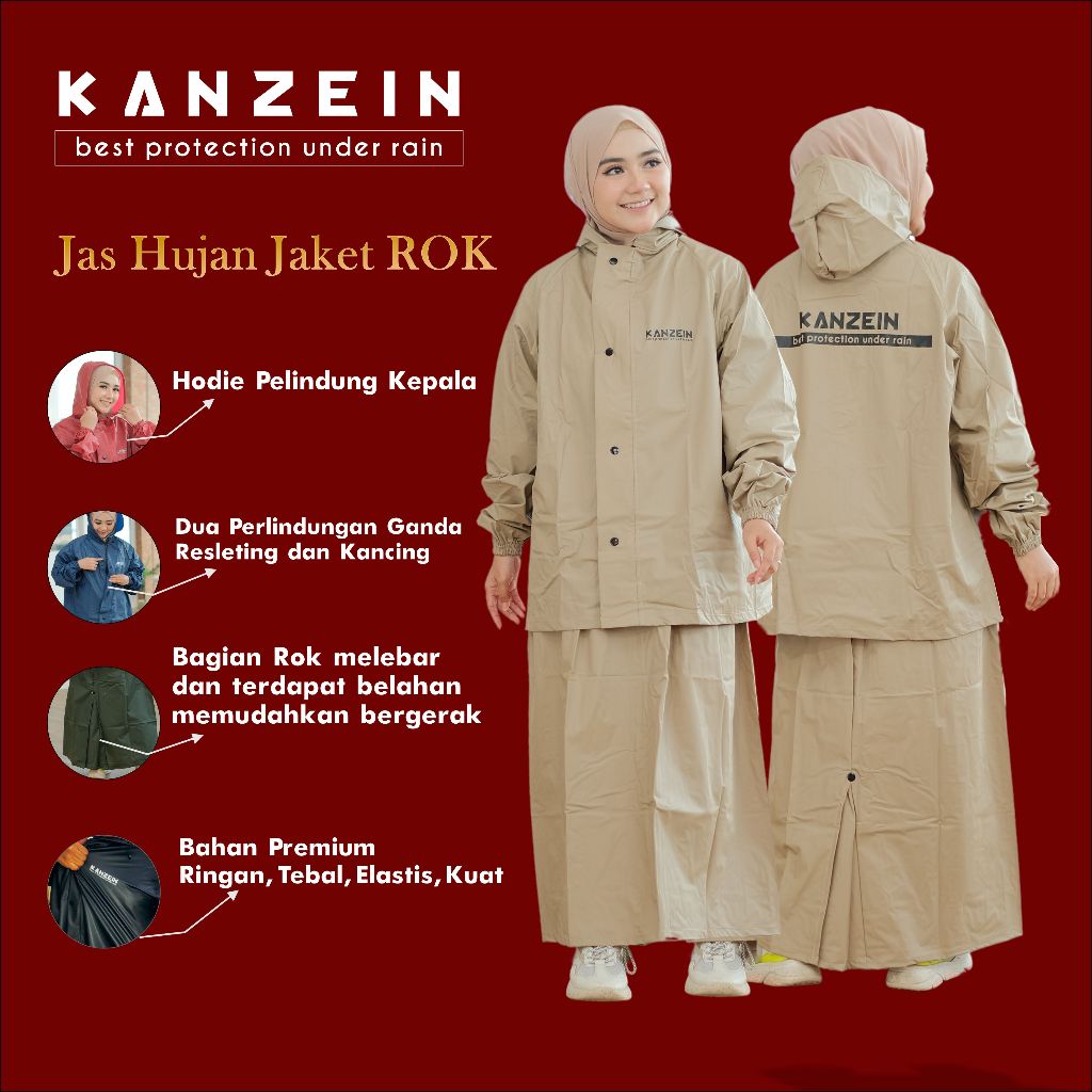 Jual KANZEIN JAS HUJAN SETELAN JAKET ROK WANITA CEWE LENTUR AWET ANTI ...