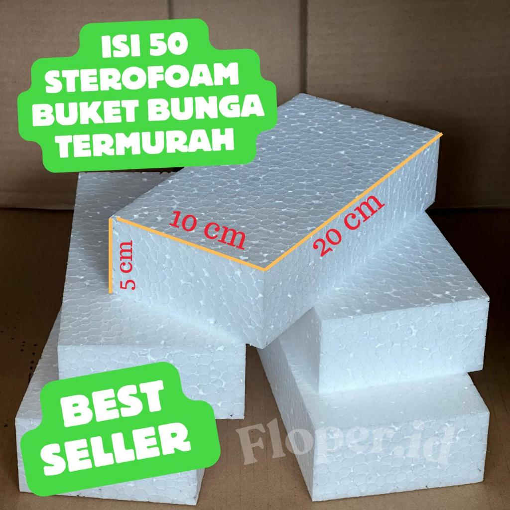 Jual 50 PCS Styrofoam Flower / Busa bunga / Oasis bunga / Sterofoam ...