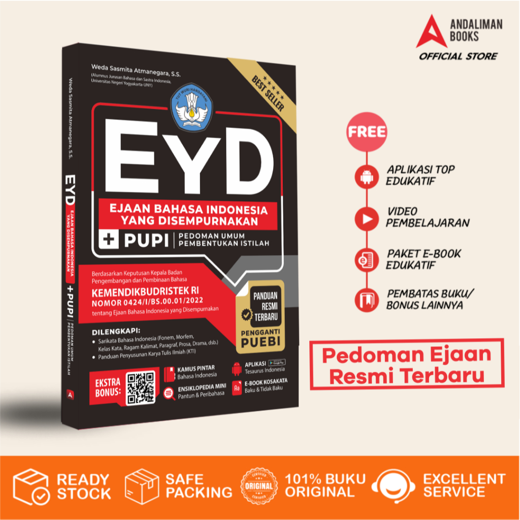 Jual Buku EYD Terbaru-EYD Ejaan Bahasa Indonesia Yang Disempurnakan ...