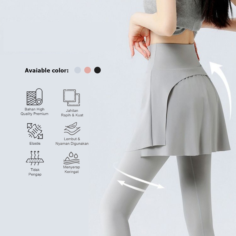 Jual Rok Legging Olahraga Wanita Celana Yoga Legging Rok Wanita Panjang ...