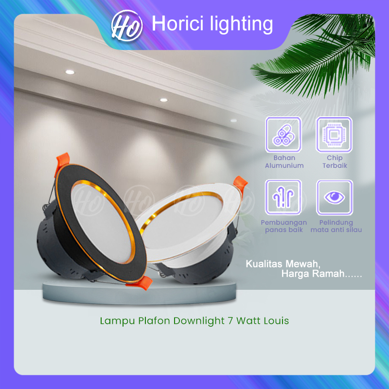 Jual HORICI 7W Model Baru Downlight Terang Body Silver & Gold/Putih Dan ...