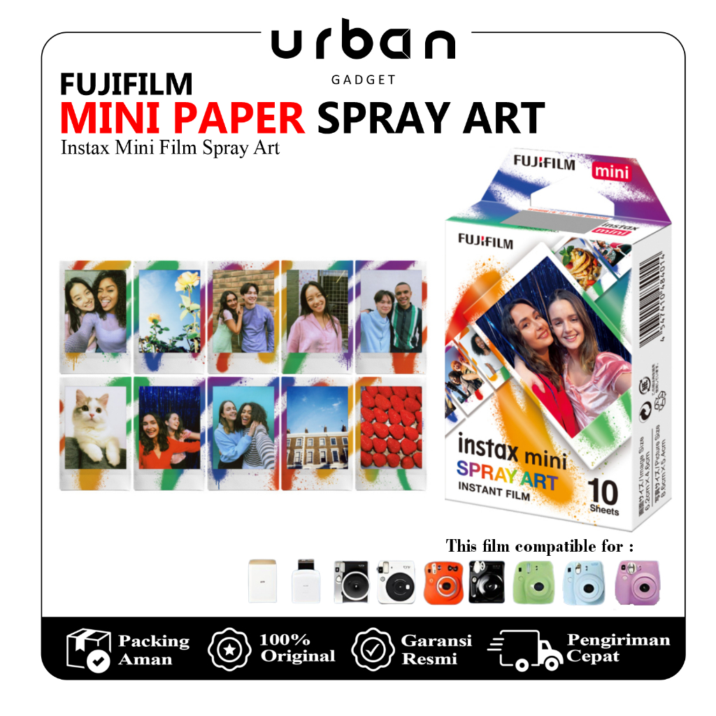 Jual FUJIFILM Instax Mini Paper Spray Art - Paper Film Instax | Shopee ...