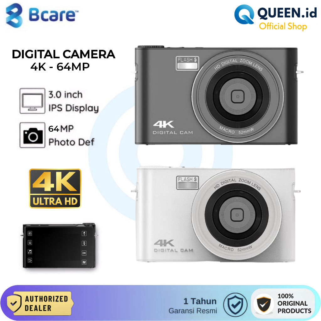 Jual Bcare Mirrorless Digital Camera 64MP 4K - Kamera Pocket 3.0" IPS ...