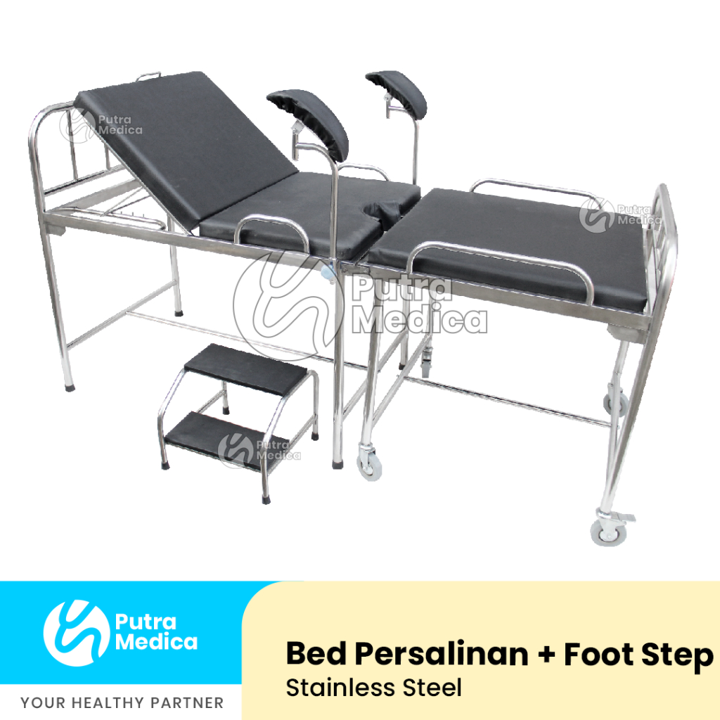 Jual Bed Persalinan + Foot Step Stainless / Partus Verlos Ranjang ...