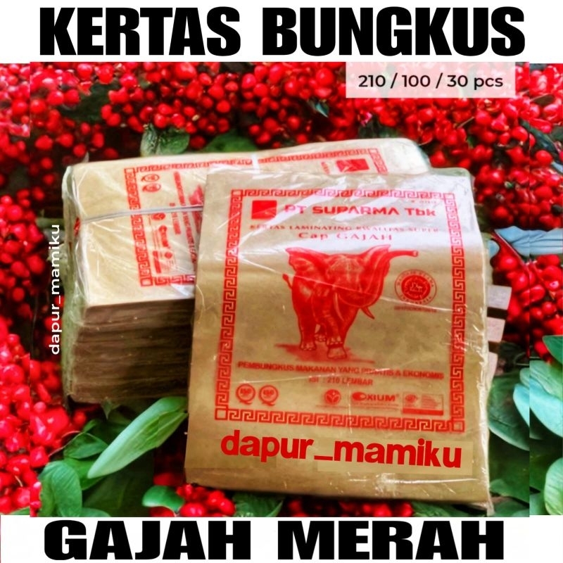Jual Kertas Bungkus ( Gajah Merah ) Kertas Nasi Coklat Paper Rice Nasi ...