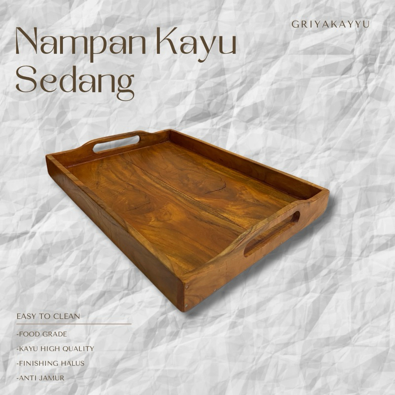 Jual Nampan Kayu Ukuran Sedang Kayu Jati Mahoni / Baki kayu / Wooden ...