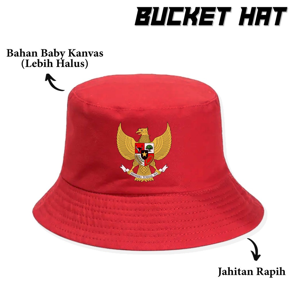 Jual Topi Bucket Hat Sablon Lambang Negara Indonesia Garuda HUT RI ...