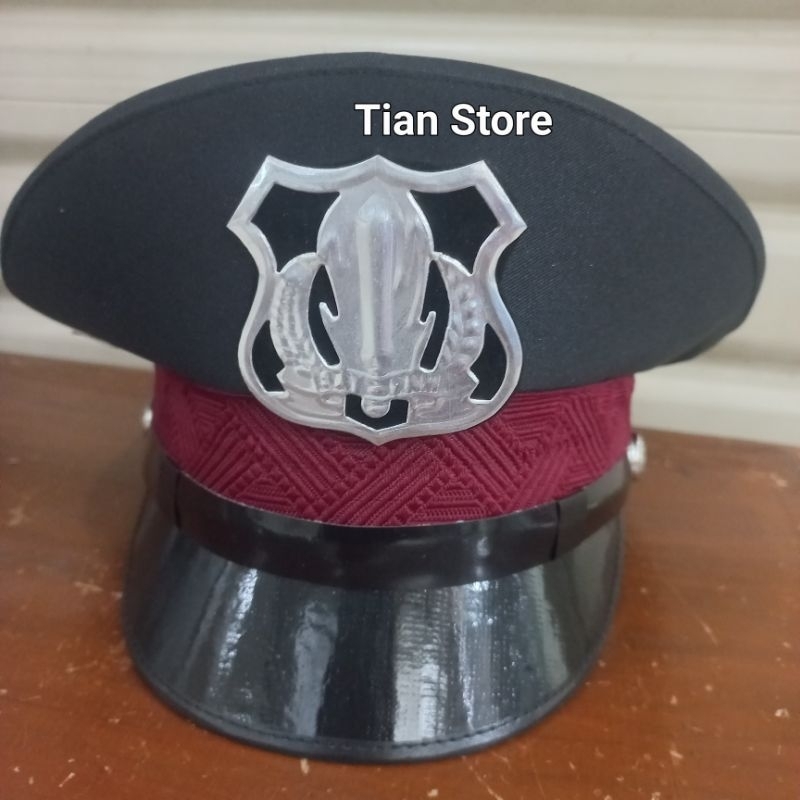 Jual topi Pet Satpam / topi satpam terbaru warna coklat tua | Shopee ...