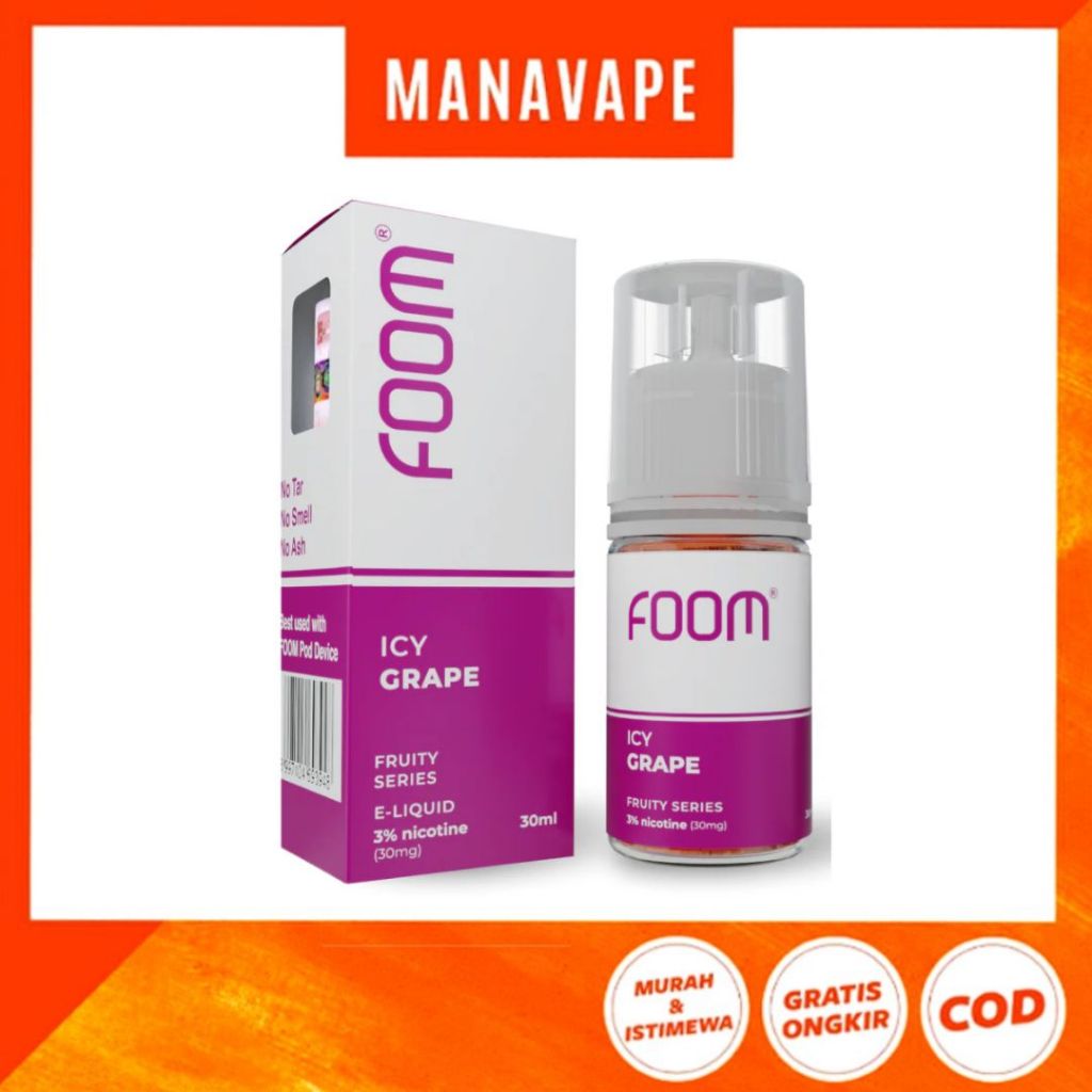 Jual Liquid FOOM Saltnic Icy Grape 30ml 30mg | Shopee Indonesia