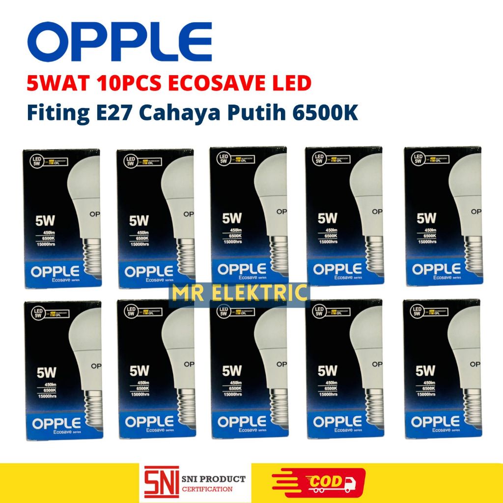 Jual OPPLE ECOSAVE LAMPU LED BULB 5W 7W 9W 12W 14W SNI GARANSI 1 TAHUN ...