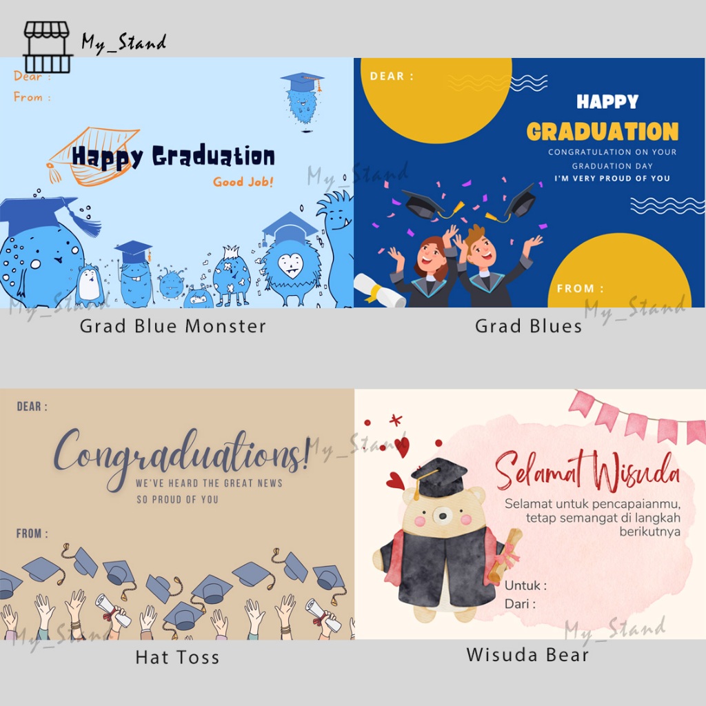 Jual Sticker & Kartu Ucapan GRADUATION 7x10 cm Selamat Wisuda ...