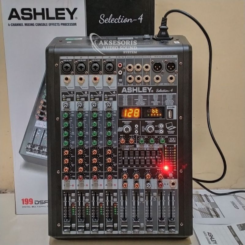 Jual Mixer ASHLEY Selection 4 Terbaru Original Produk Efek Digital Reverb 199DSP, Grub 1dan2 ...