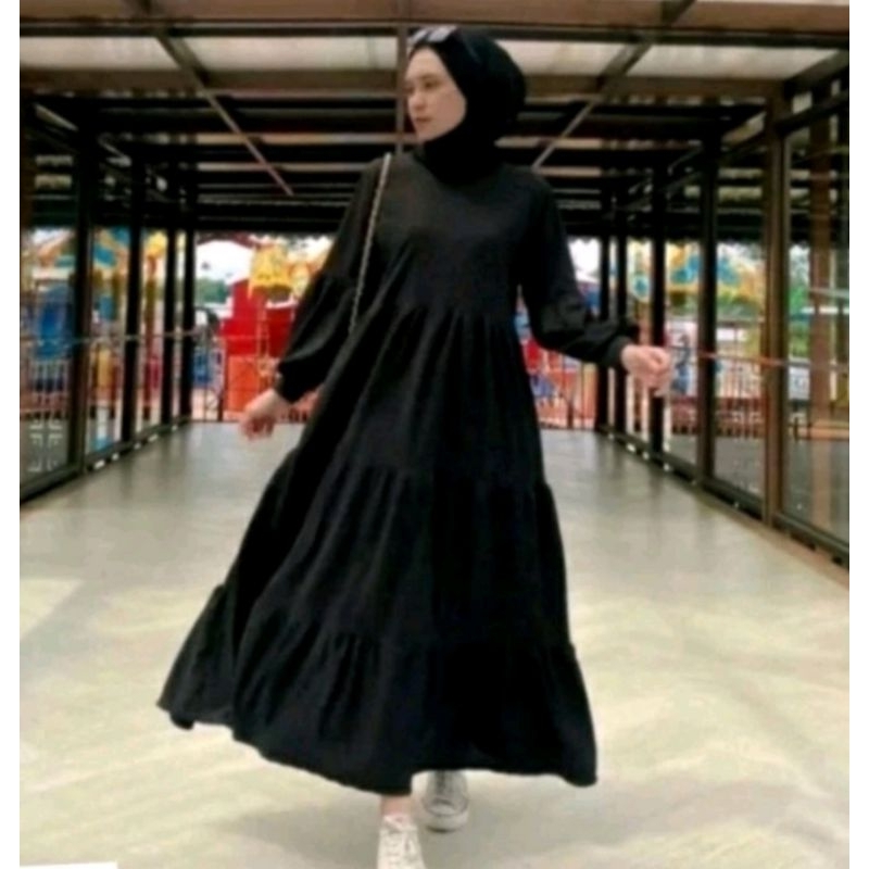 Jual Terlaris/Gamis Canda Rempel Susun Airflow Premium/Gamis Polos ...