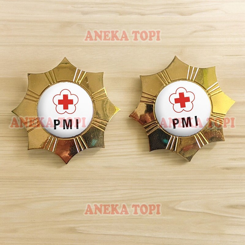 Jual Lencana Pin Bros Logo PMI Warna Putih Pin PMI Logo Putih Pin Wing ...