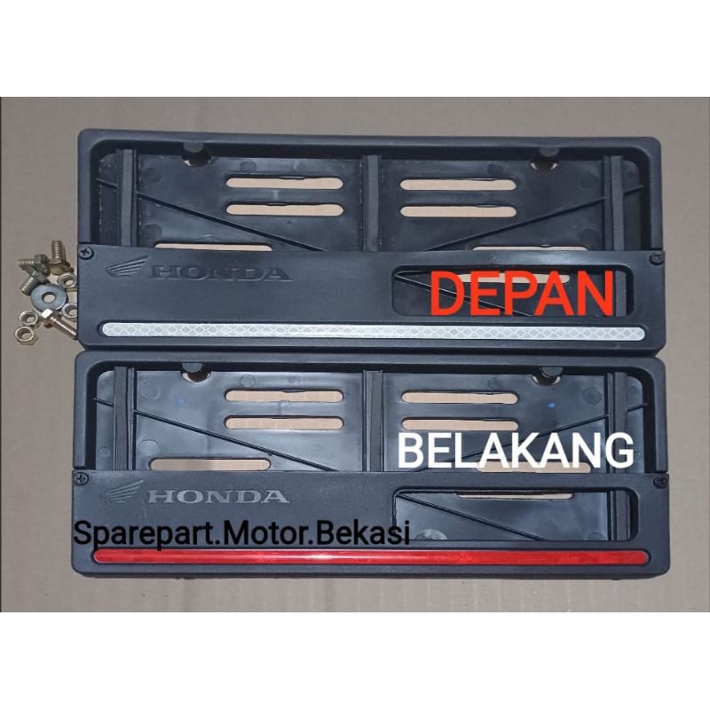 Jual cover dudukan plat nopol plat nomor motor original Honda universal ...