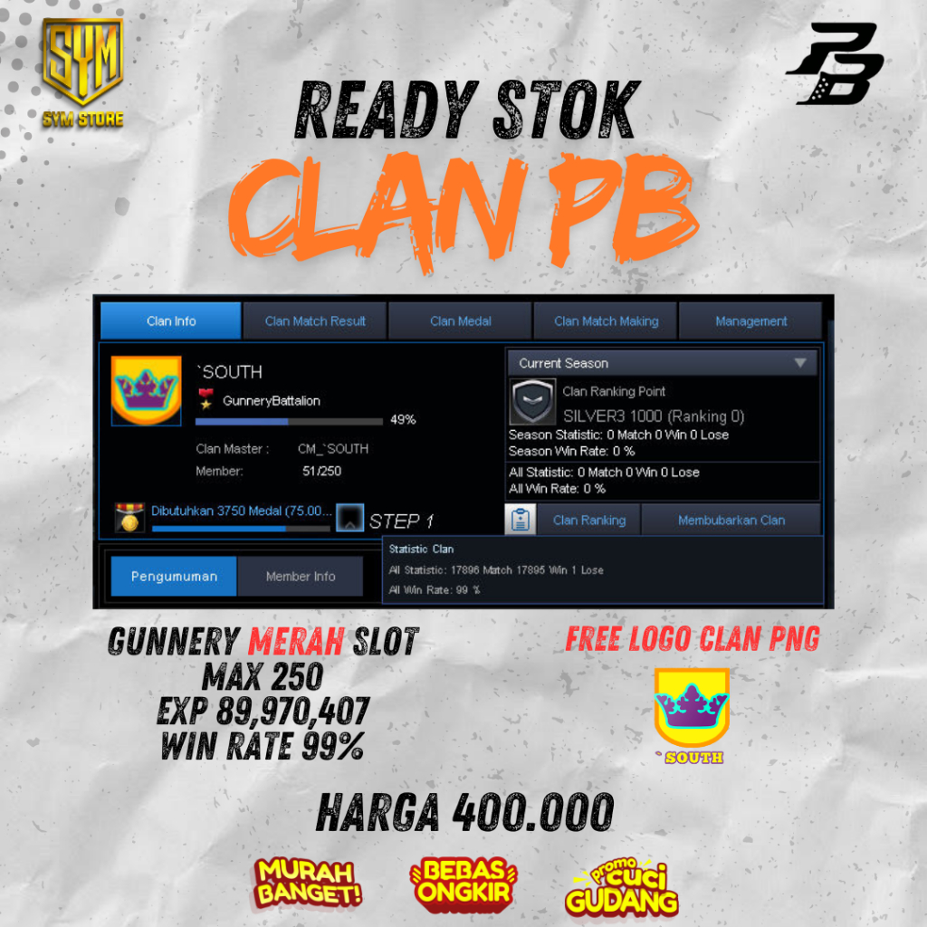 Jual CLAN POINTBLANK / CLAN PB / CLAN PB MURAH POINTBLANK | Shopee ...