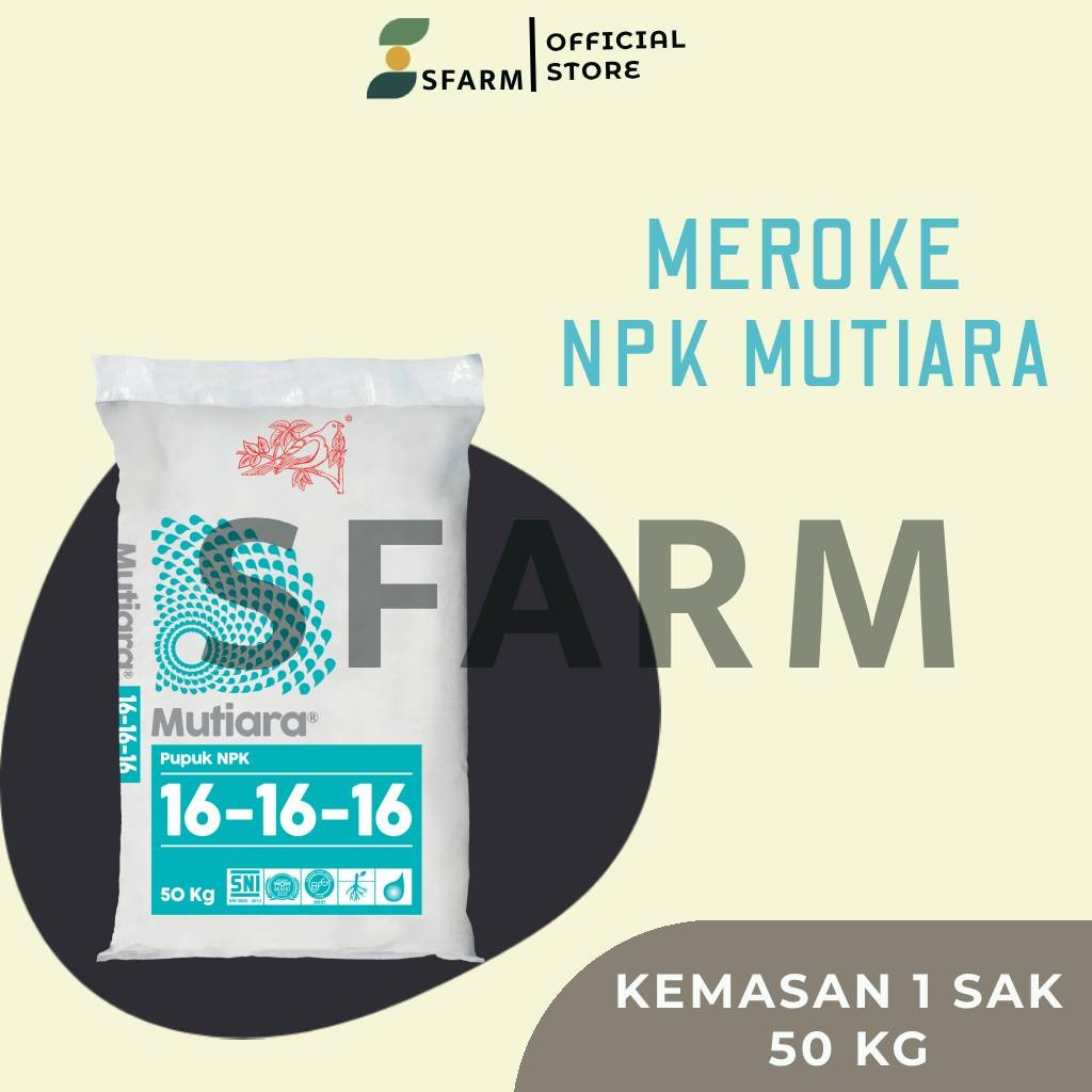 Jual Pupuk NPK Mutiara 16 16 16 Biru Meroke Kemasan Pabrik 50 KG | Shopee Indonesia