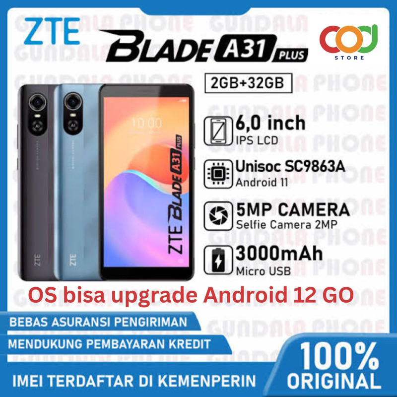 Jual ZTE Blade A31 Plus Layar BESAR 6inch , Harga SUPER MURAH !!!! RAM ...