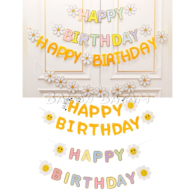 Jual Banner Happy Birthday Bunga Daisy | Shopee Indonesia