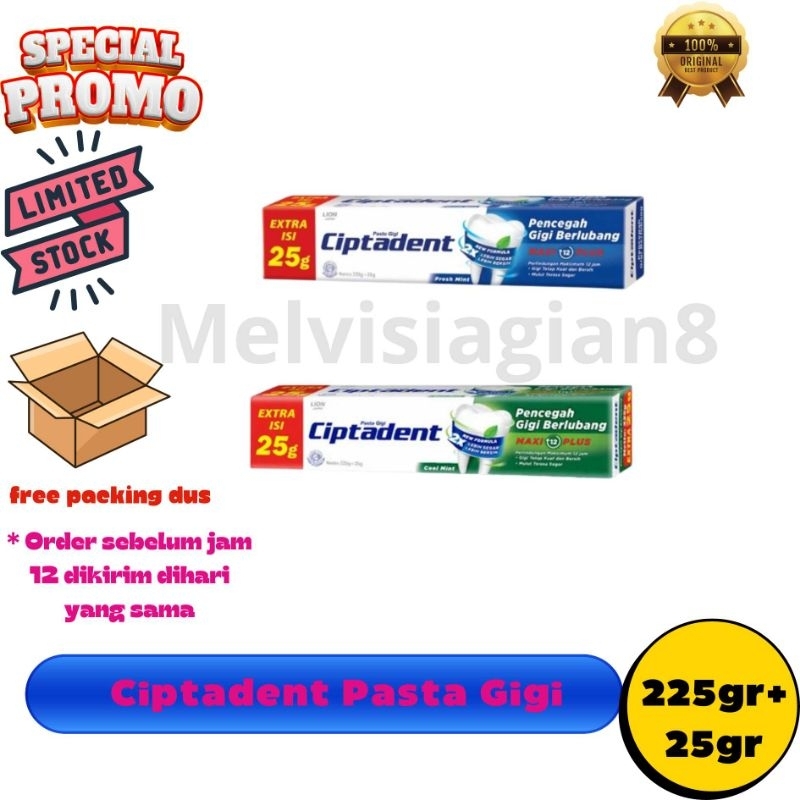 Jual Ciptadent Maxi 12 Plus Pasta Gigi Fresh Mint 225g+25g | Shopee ...