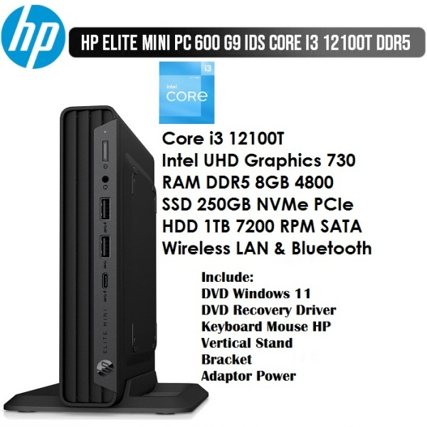 Jual Mini PC Intel Core i3 12100T HP ELITE MINI 600 G9 DDR5 Intel Gen ...