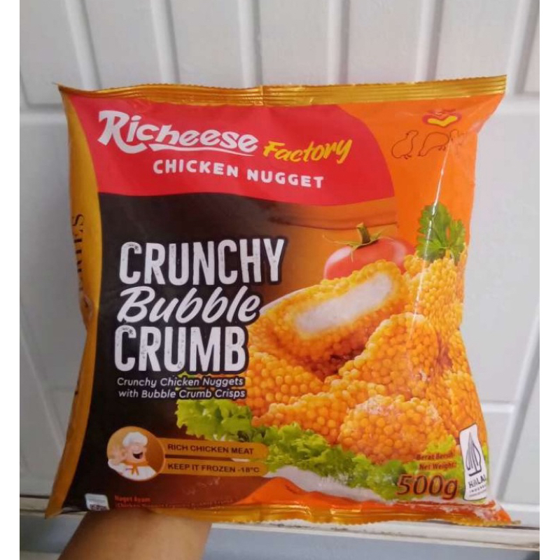 Jual Richeese Factory Chicken Nugget Crunchy Bubble Crumb 500gr | Naget ...