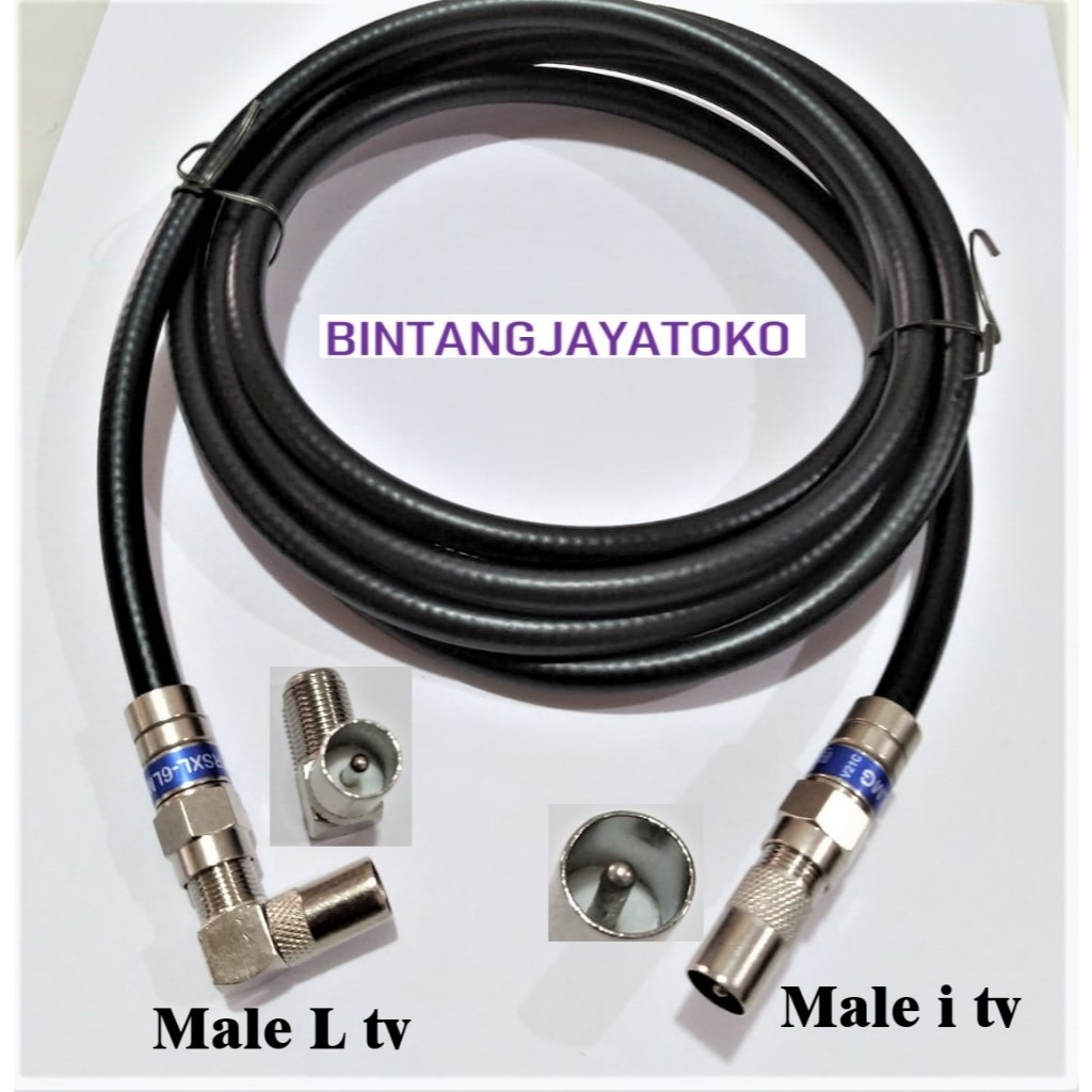 Jual kabel antena tv + jack konektor Kabel tv siap pakai | Shopee Indonesia