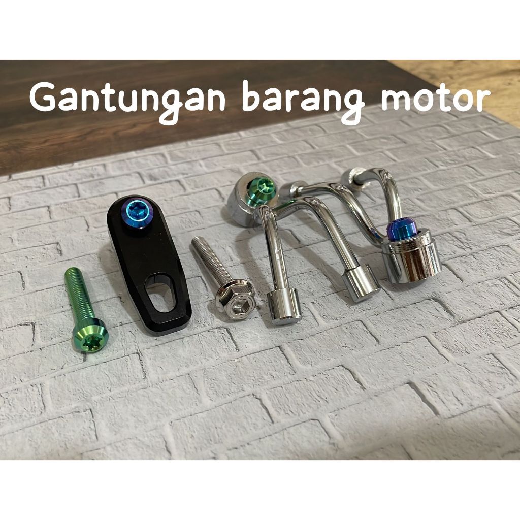 Jual gantungan barang motor chrome silver universal gantungan barang ...