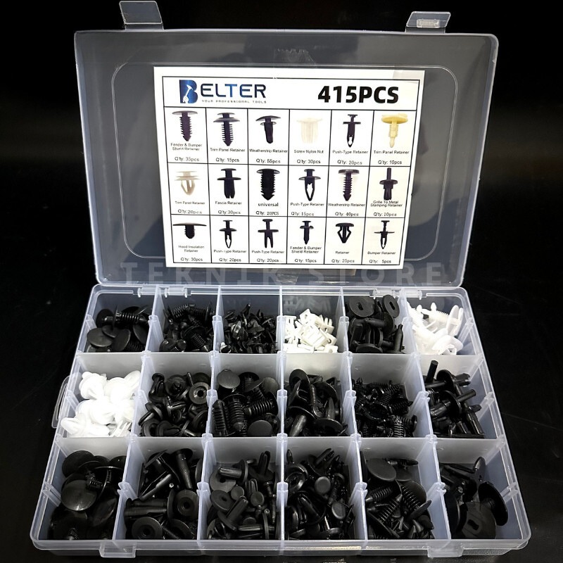 Jual SET BAUT RIVET MOBIL UNIVERSAL KLIP BAUT KANCING PENGENCANG PANEL ...