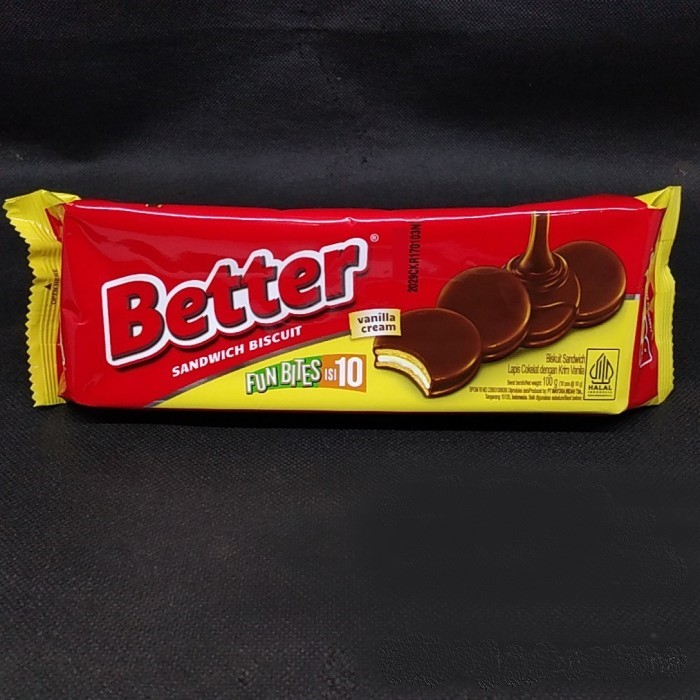 Jual Better Sandwich Biscuit - Biskuit Vanilla Cream 100g (10pcs@10g ...
