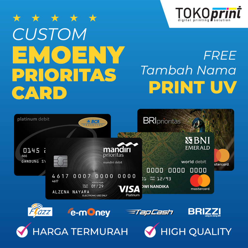 Jual CUSTOM PRIORITAS CARD EDITION KARTU E TOLL EMONEY FLAZZ TAPHCASH ...