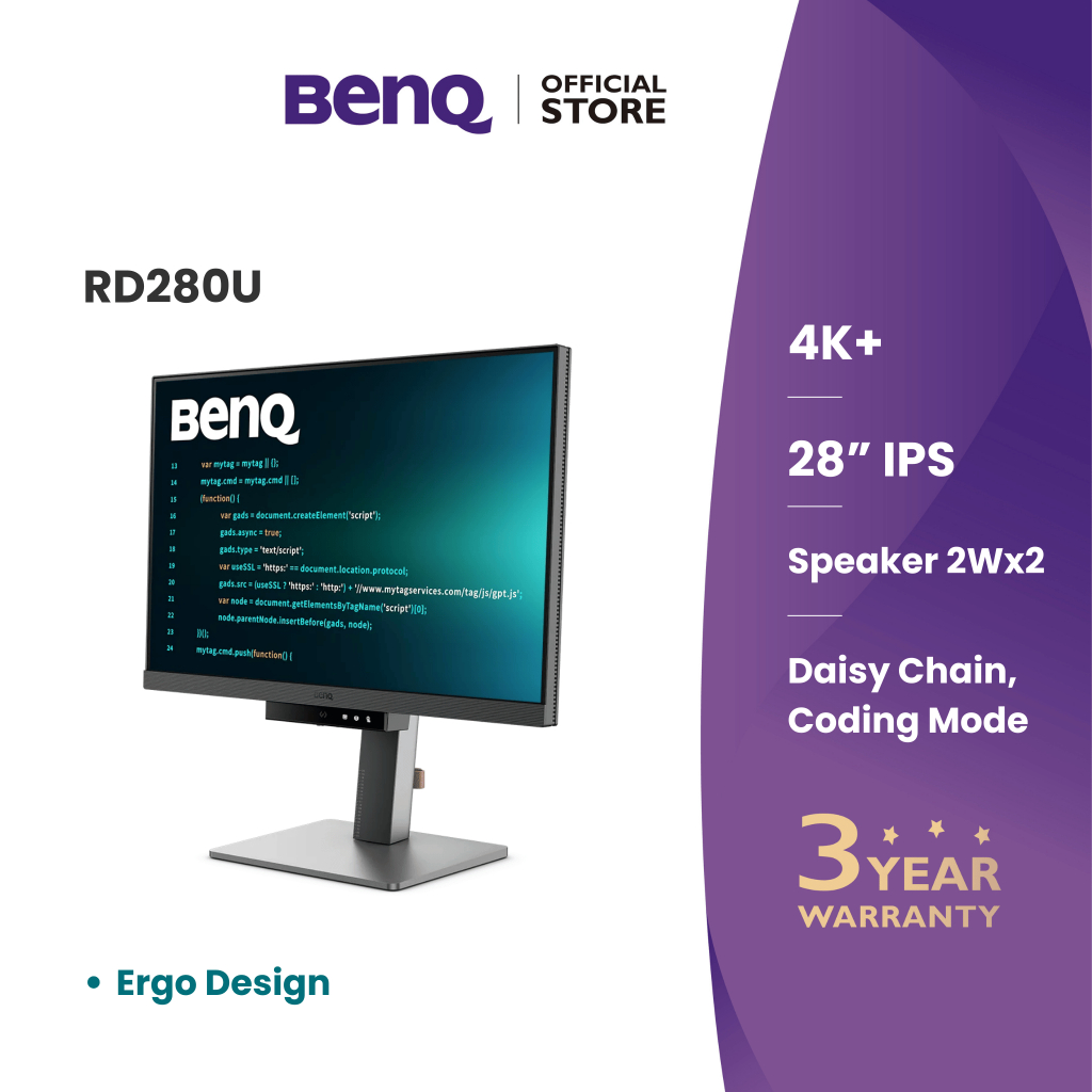 Jual BenQ RD280U 28.2" 4K+ BenQ Programming Monitor with Backlight ...