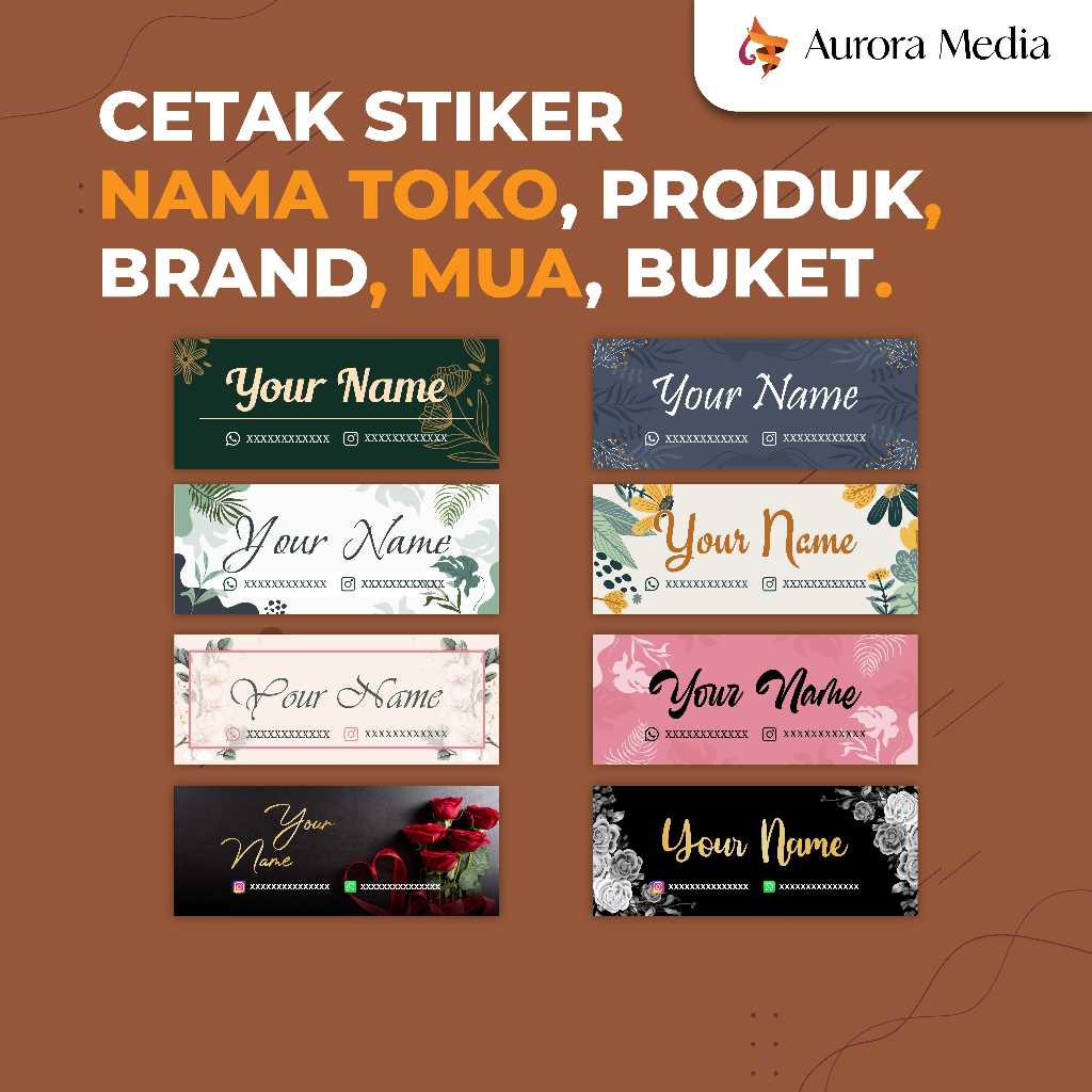 Jual Stiker Nama Toko, Stiker Buket, Stiker Produk, Stiker Brand ...