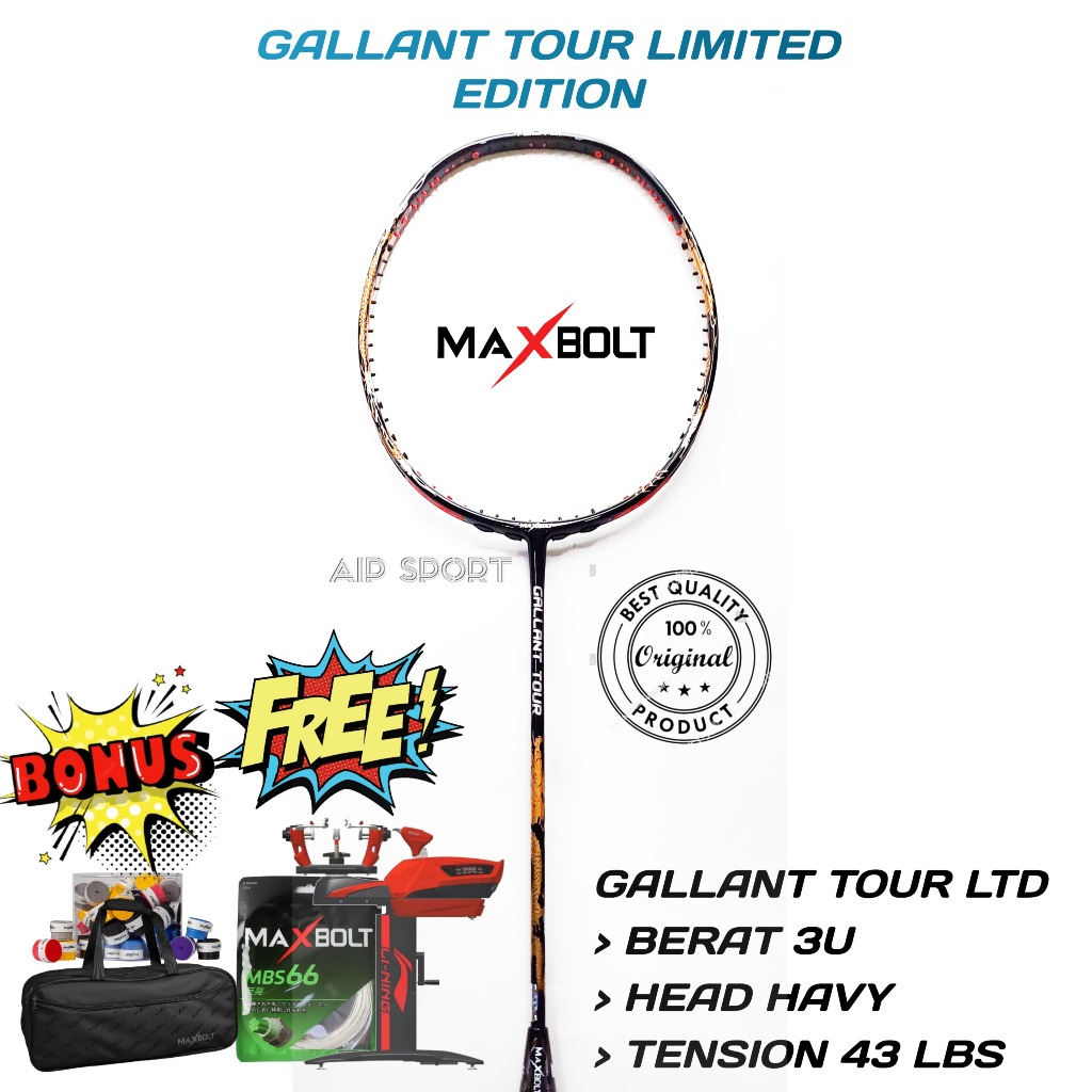 Jual Raket Badminton Maxbolt Gallant Tour New Dragon Limited Edition ...