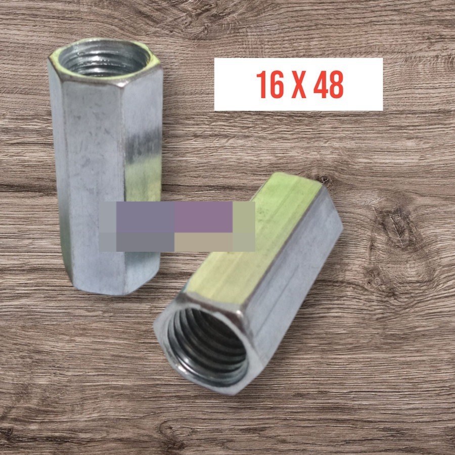 Jual Long Nut M12 / Mur Panjang M16 x 48 MM / Galvanis Putih | Shopee ...