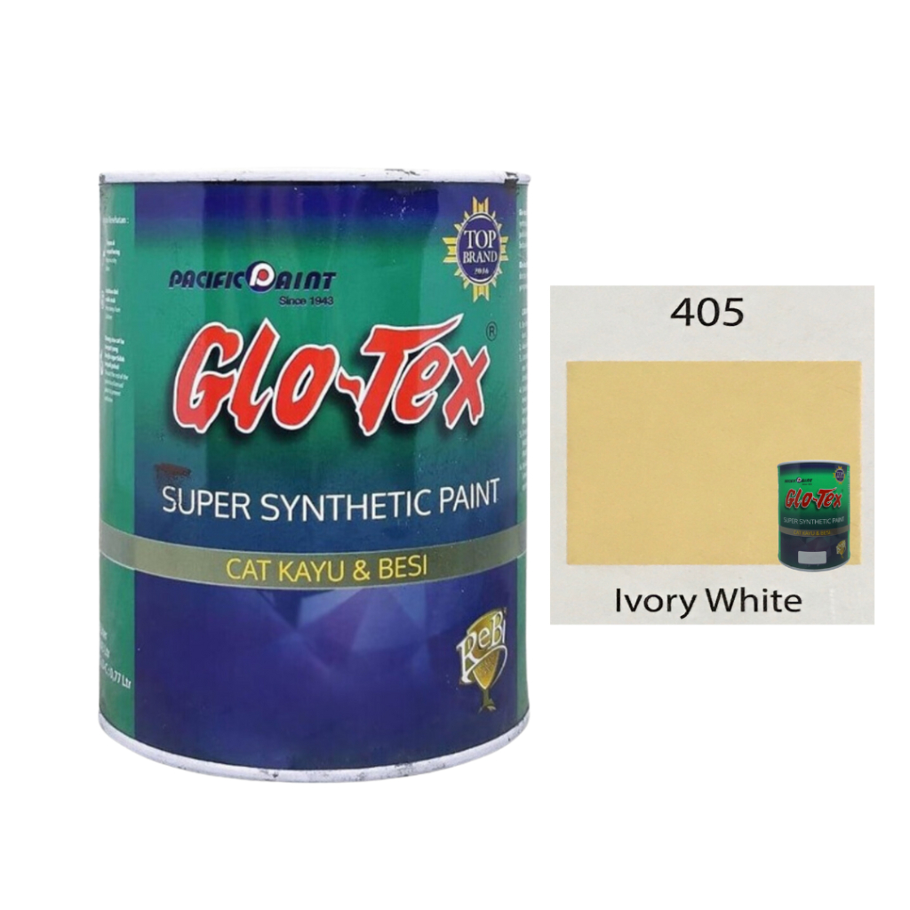 Jual Cat Kayu Besi Glotex 405 Ivory White 1 kg Super Synthetic Paint ...