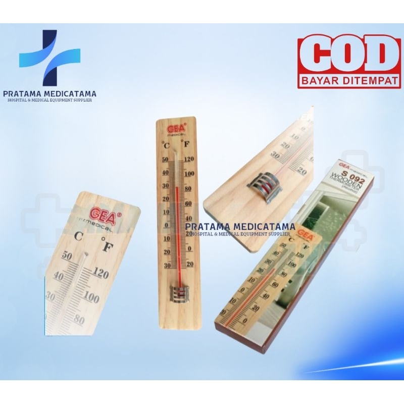 Jual Thermometer Dinding Kayu GEA S-092 Termometer Suhu Ruangan ...