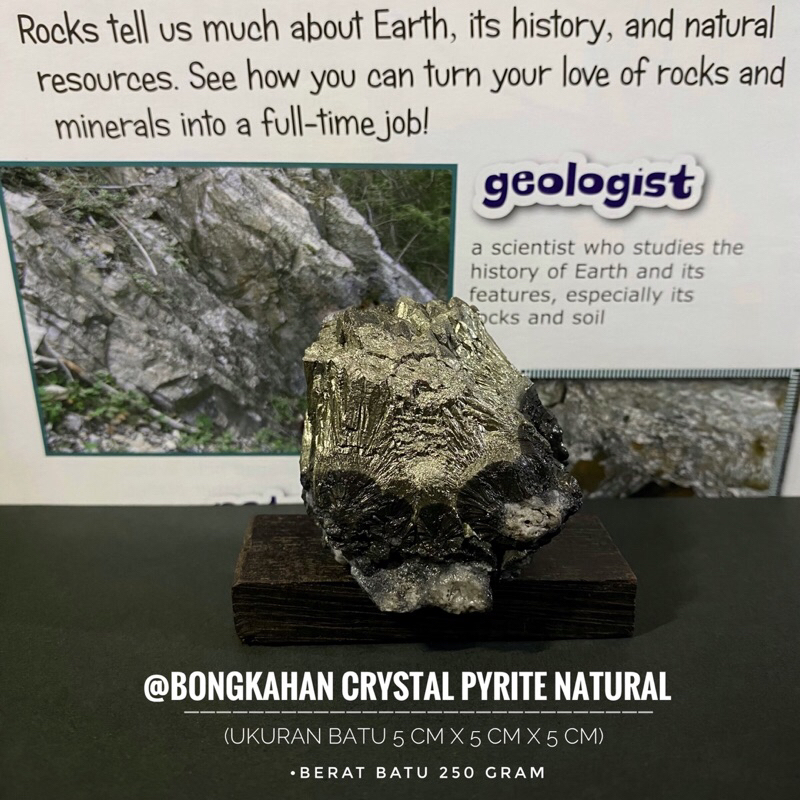 Jual Bongkahan Crystal Pyrite Quartz L13 atau Batu Kristal Pirite atau ...