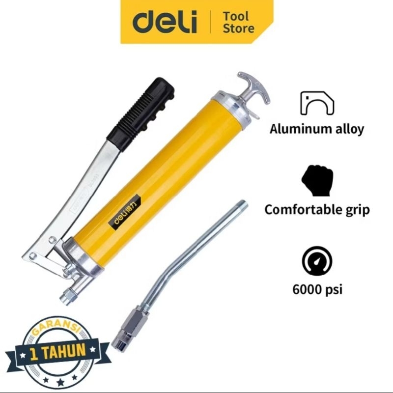 Jual Deli Grease Gun / Pompa Gemuk 400cc / 6000 psi (Original) | Shopee ...