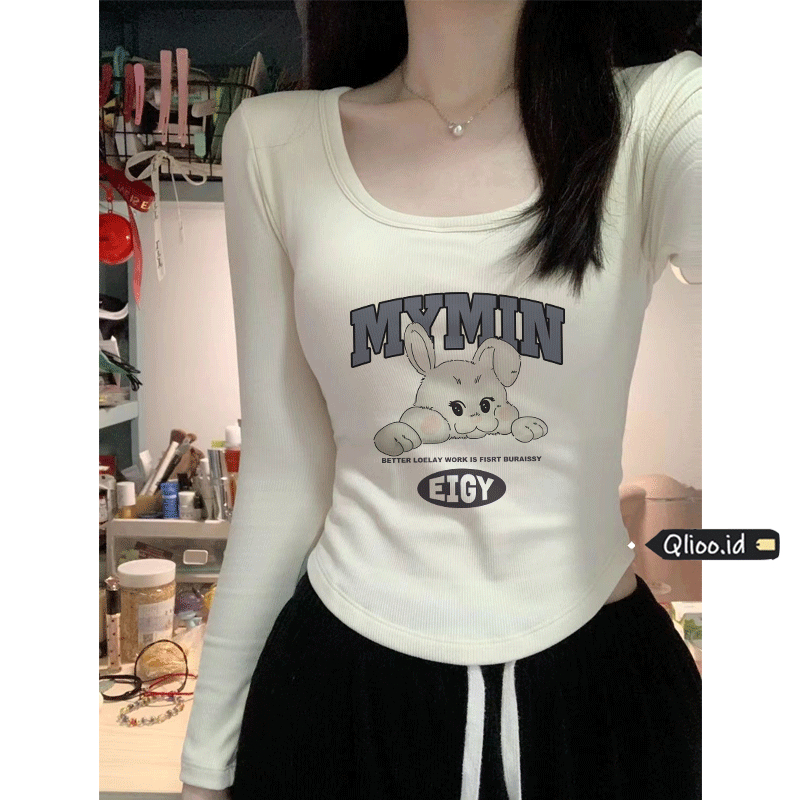 Jual Polos crop top/Baju Crop Wanita/Kaos Lengan Panjang U Neck Wanita ...