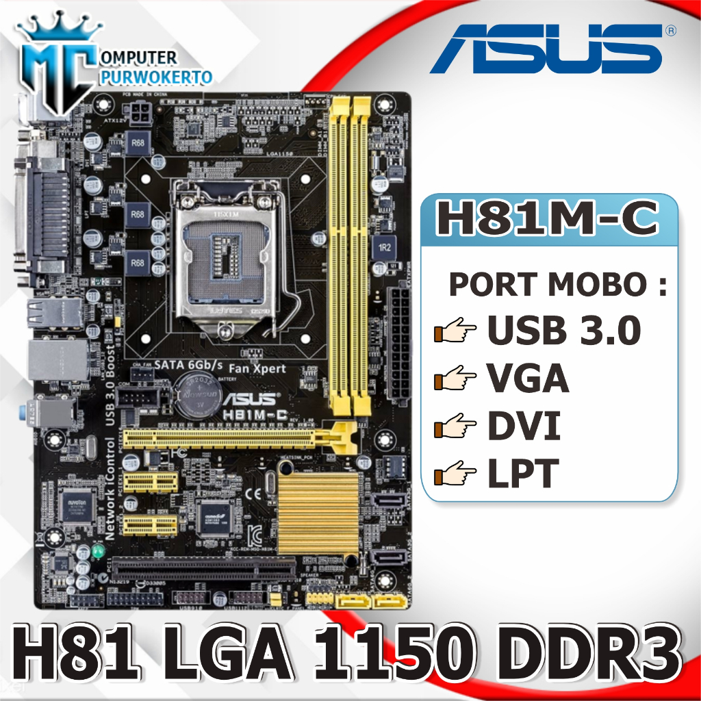 Jual Mainboard Mobo Intel LGA 1150 H81 Asus Ddr3 | Shopee Indonesia