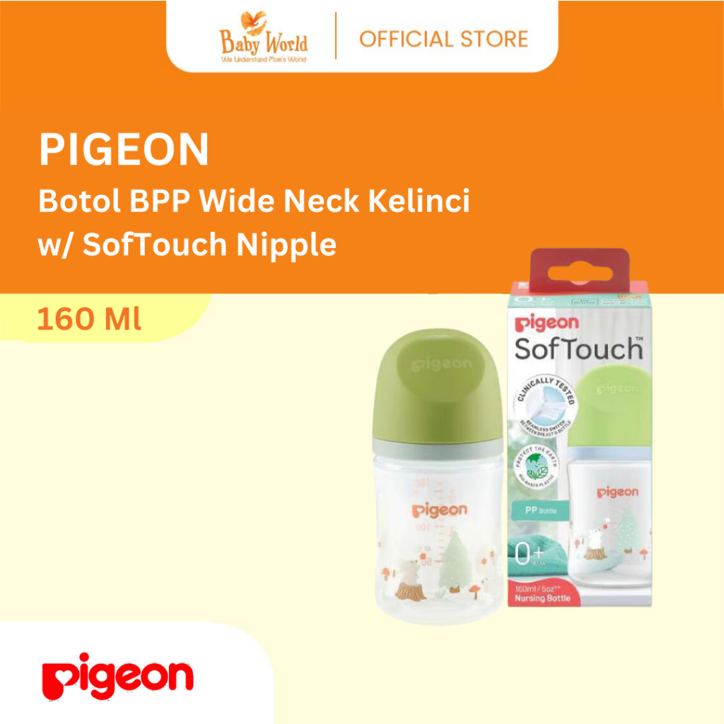 Jual PIGEON Botol BPP Wide Neck 160ml Kelinci w/ SofTouch Nipple | Shopee Indonesia