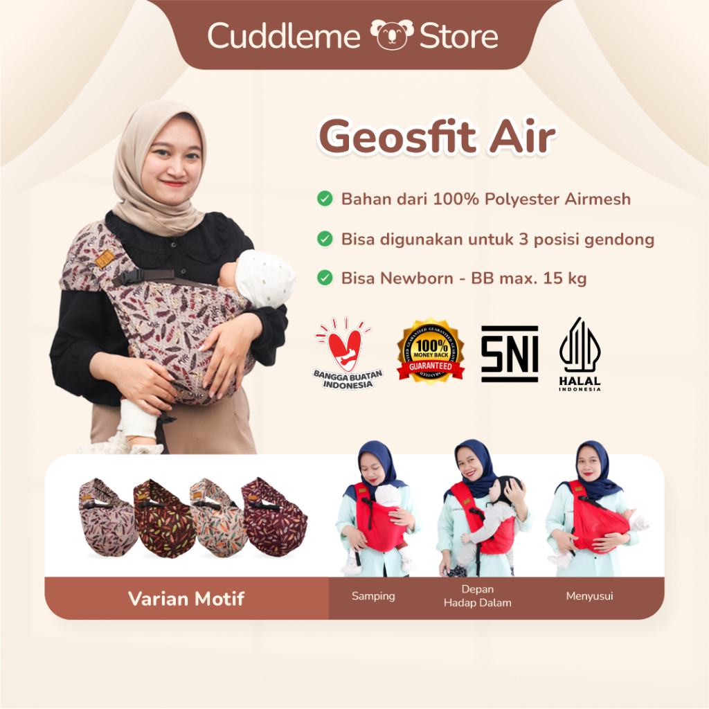 Jual GENDONGAN BAYI GEOS - CUDDLEME GEOS FIT AIR MOTIF - BISA COD ...